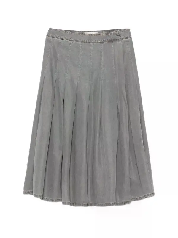 SEMICOUTURE Pleated Mid Skirt - Grey
