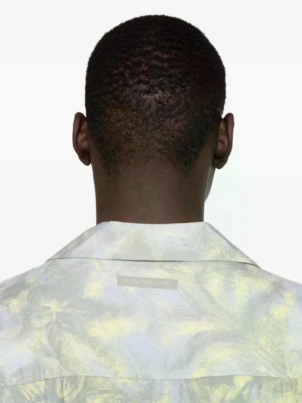 Maison Kitsuné Floral-print Short-sleeve Shirt - Blue