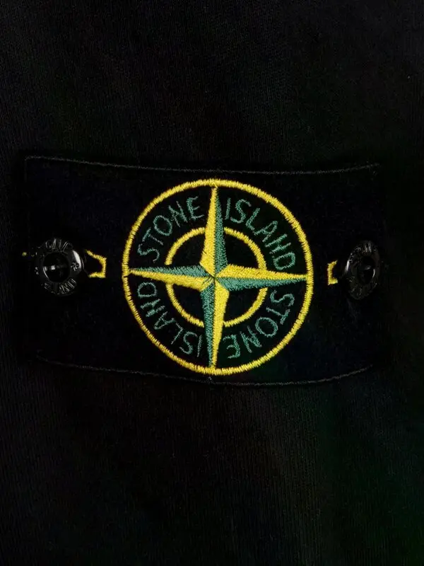 Stone Island Logo-badge Organic Cotton Sweatshirt - Black