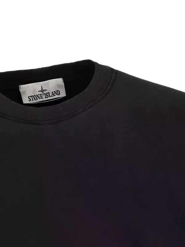 Stone Island Logo-badge Organic Cotton Sweatshirt - Black
