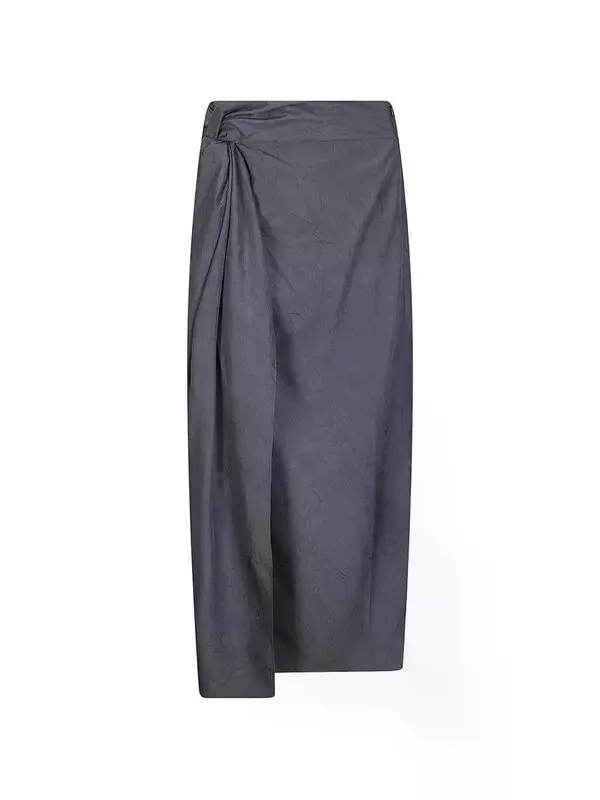 RÓHE Crinkled-texture Midi Skirt - Grey