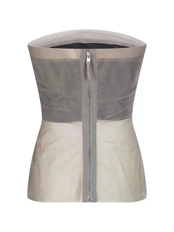 Rick Owens Mesh Strapless Bustier - Neutrals