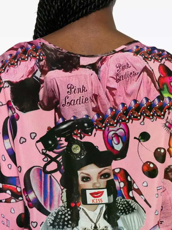 The Artistylist Graphic-print Long-sleeve Blouse - Pink