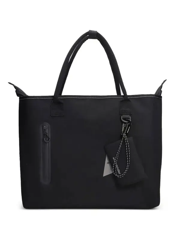 AND WANDER Contrast-stitch Pouch-detail Tote Bag - Black