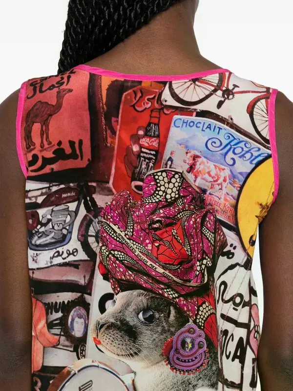 The Artistylist Graphic-print Sleeveless Top - Red