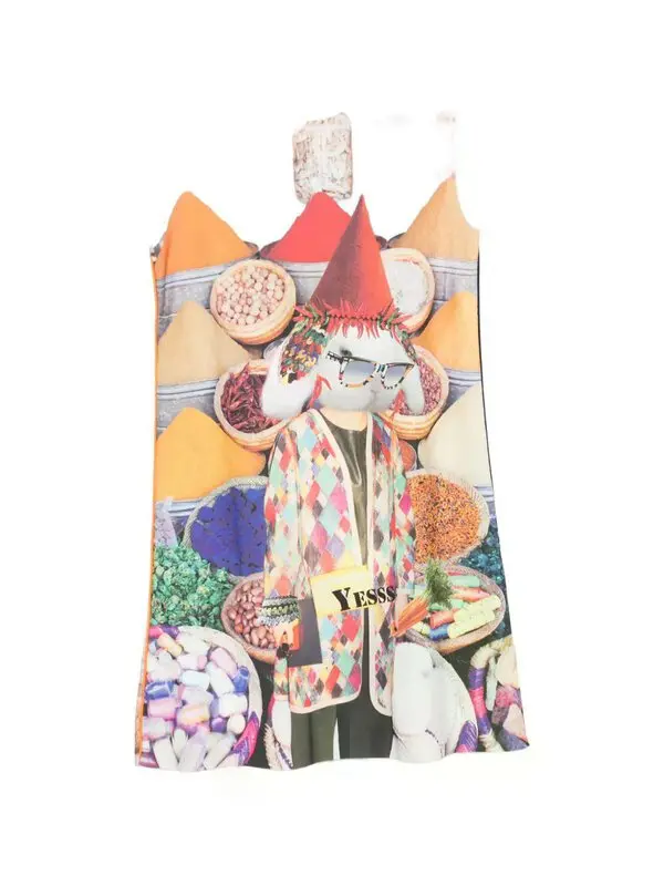 THE ARTISTYLIST Graphic-print Sleeveless Dress - Neutrals
