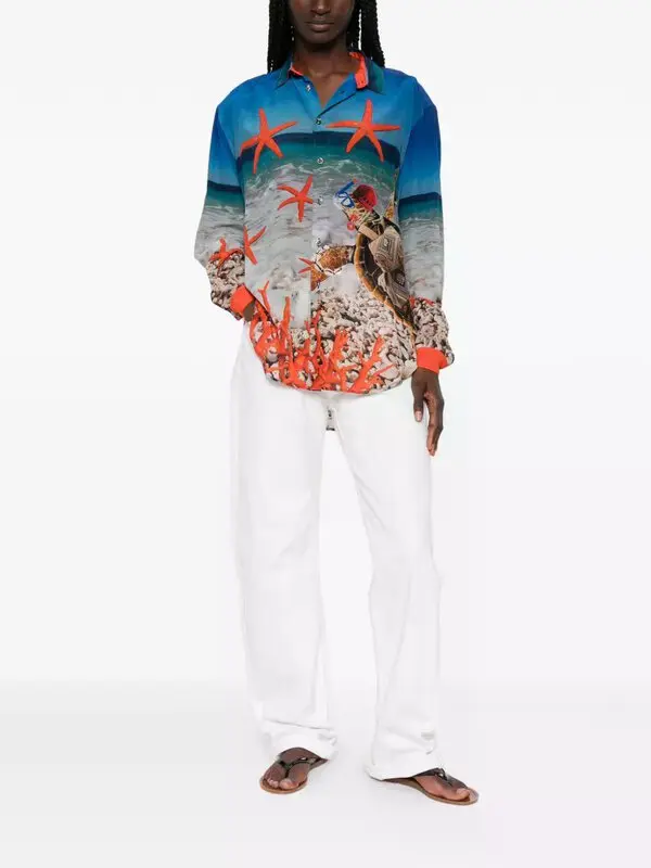 The Artistylist Graphic-print Silk Shirt
