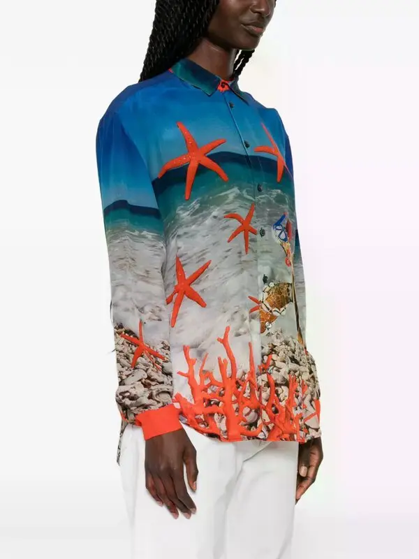 The Artistylist Graphic-print Silk Shirt