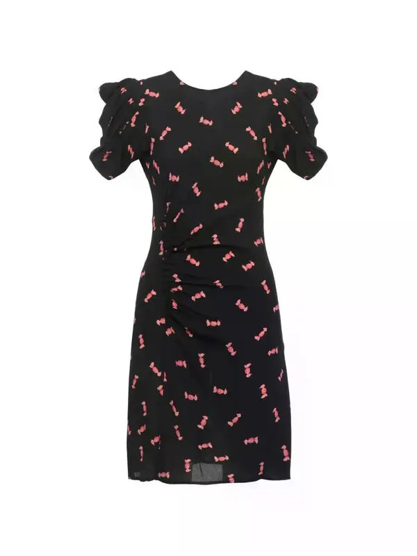 MAR DE MARGARITAS Karin Ruched Mini Dress - Black