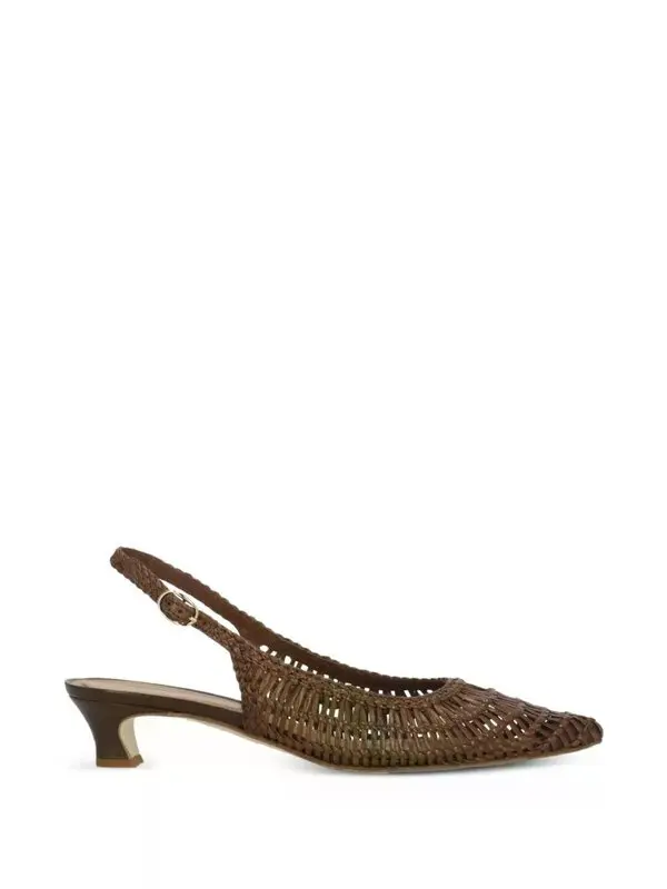 JULIE DEE Woven Slingback Pumps