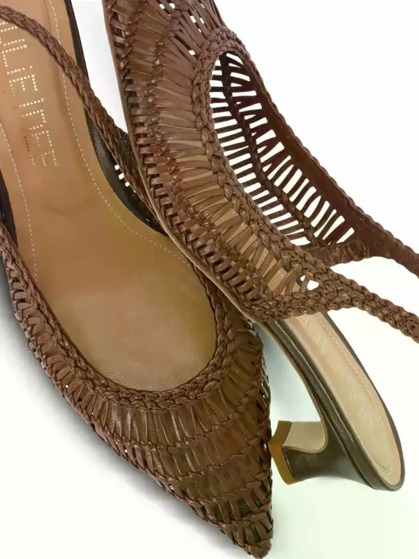 JULIE DEE Woven Slingback Pumps