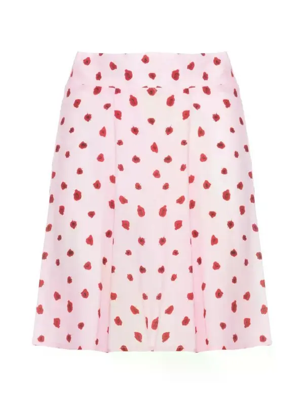 MAR DE MARGARITAS Floral-print Pleated Skirt - Pink