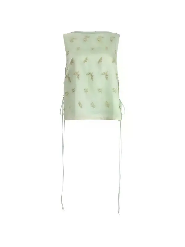 Altuzarra Floral-embroidered Tie-side Top - Green