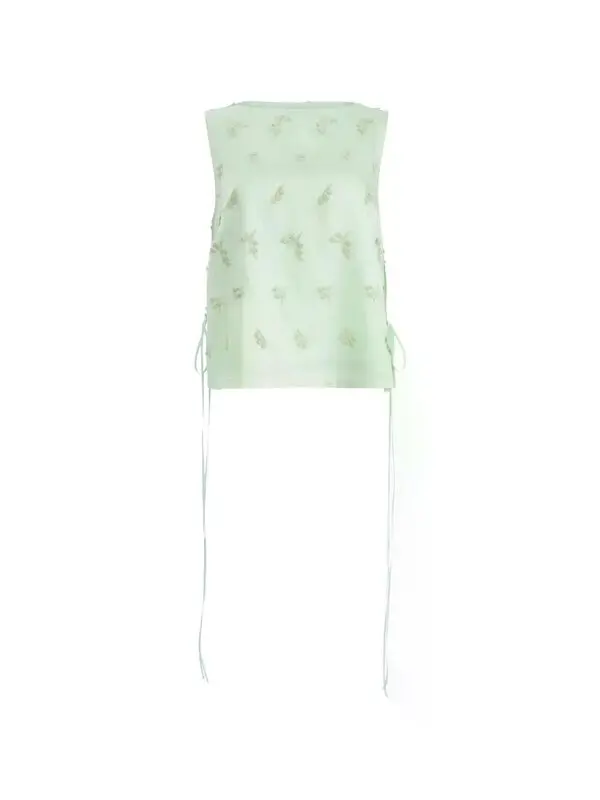 Altuzarra Floral-embroidered Tie-side Top