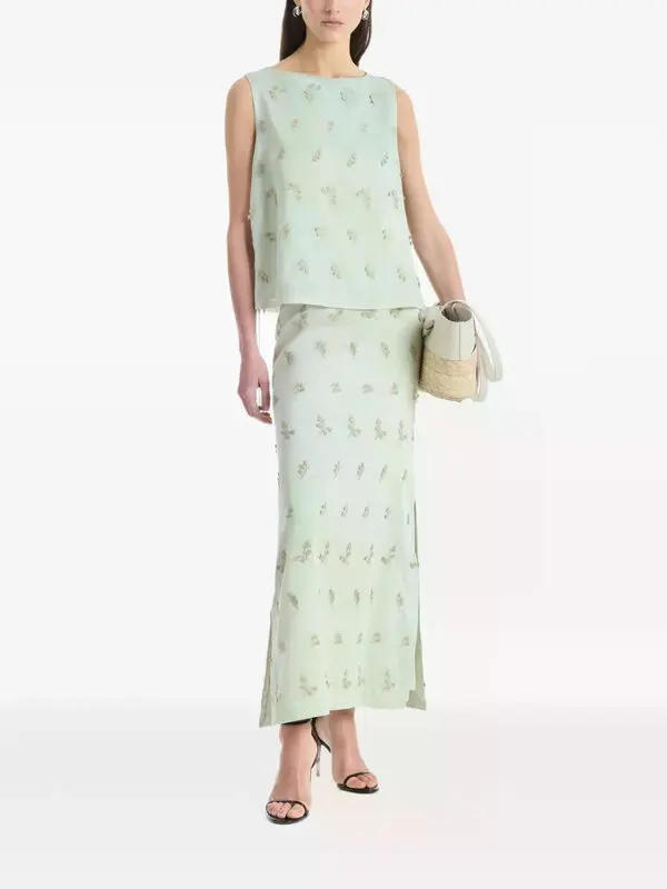 Altuzarra Floral-embroidered Tie-side Top