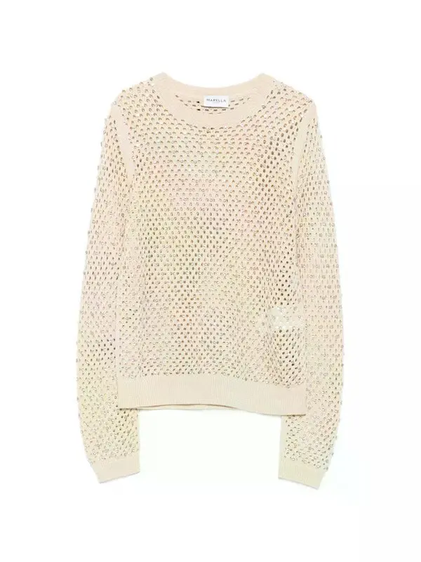 Marella Crystal-embellished Open-knit Sweater