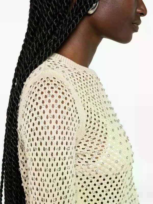 Marella Crystal-embellished Open-knit Sweater
