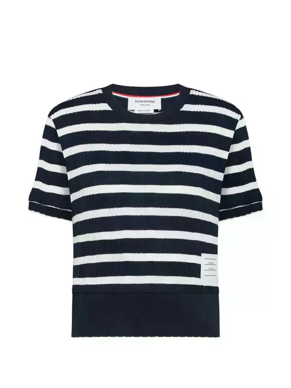 Thom Browne Striped T-shirt With Scalloped Edge