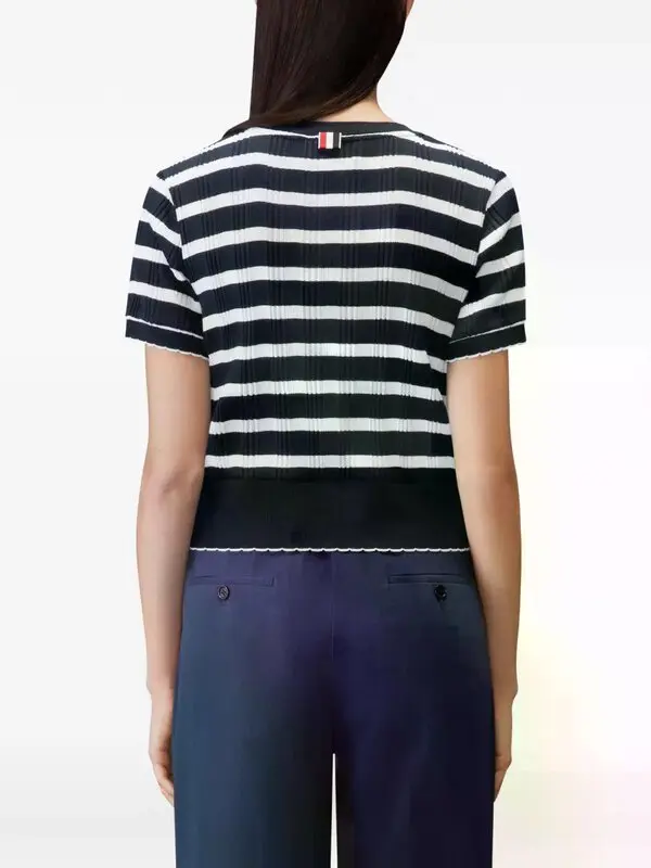 Thom Browne Striped T-shirt With Scalloped Edge