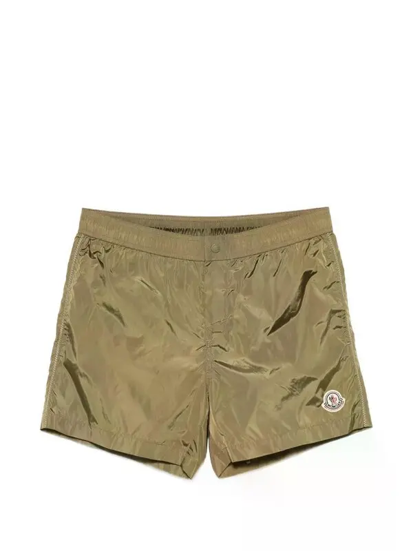 Moncler Logo-patch Swim Shorts - Green