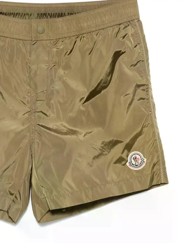Moncler Logo-patch Swim Shorts - Green