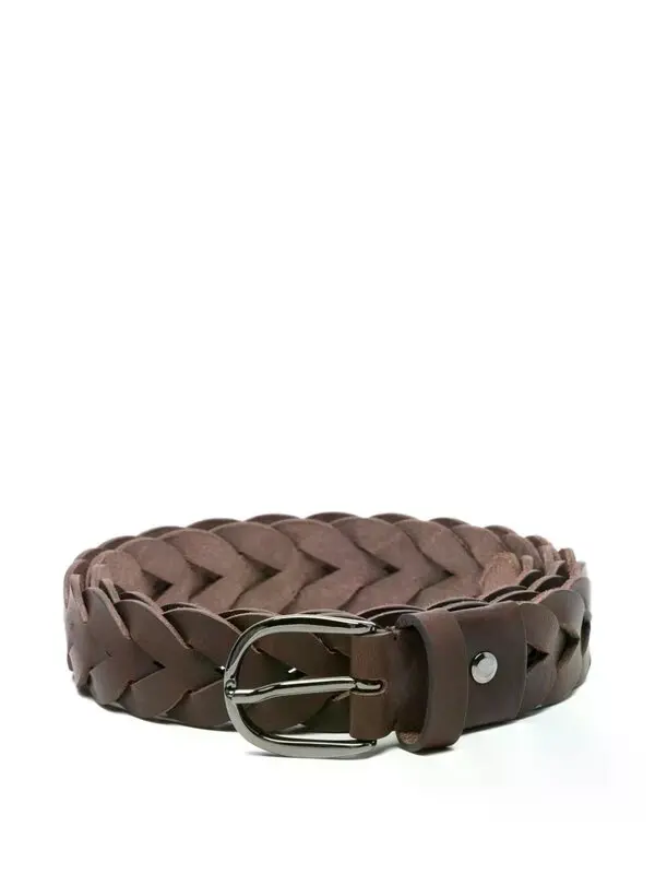 Antonelli Firenze Wallace Braided Leather Belt - Brown