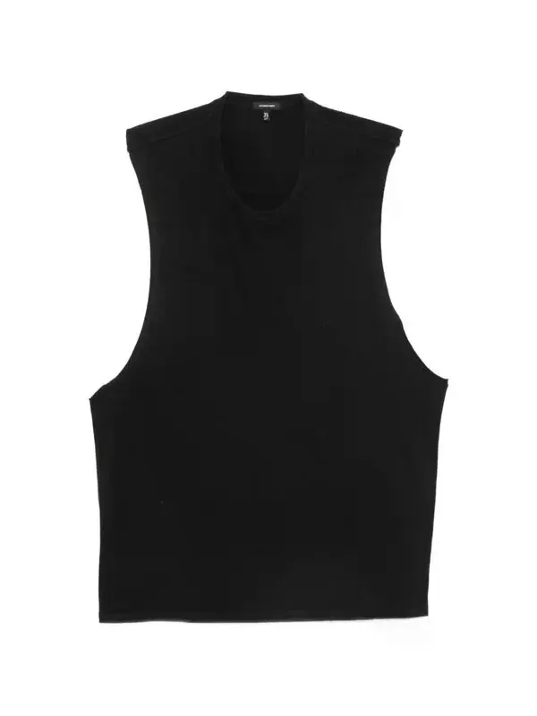 R13 Raw-edge Sleeveless Tank Top - Black