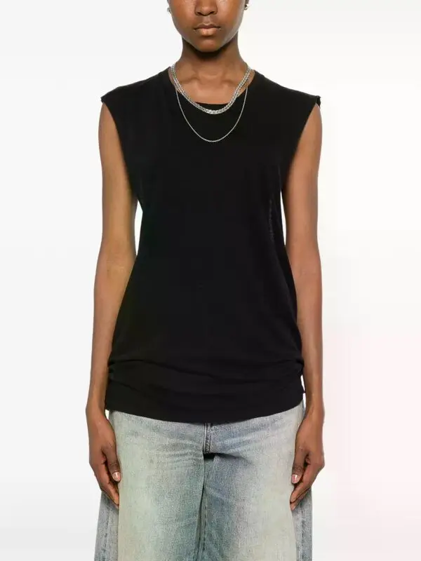 R13 Raw-edge Sleeveless Tank Top - Black
