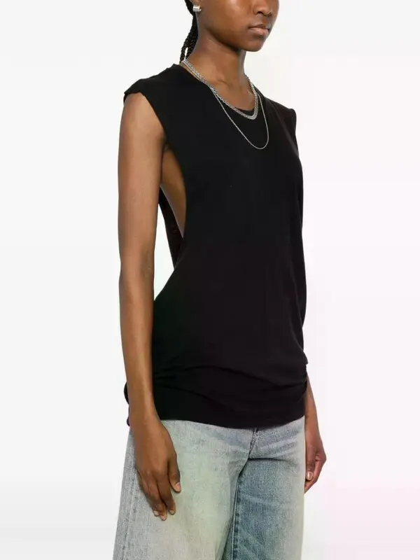 R13 Raw-edge Sleeveless Tank Top - Black