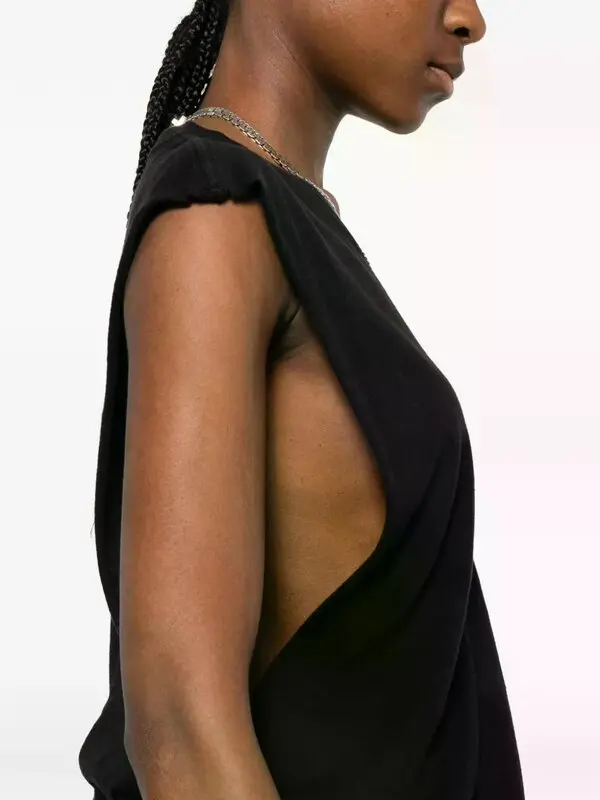 R13 Raw-edge Sleeveless Tank Top - Black