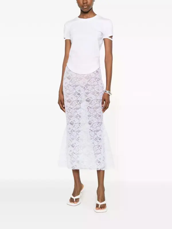 Oseree Lace Midi Skirt