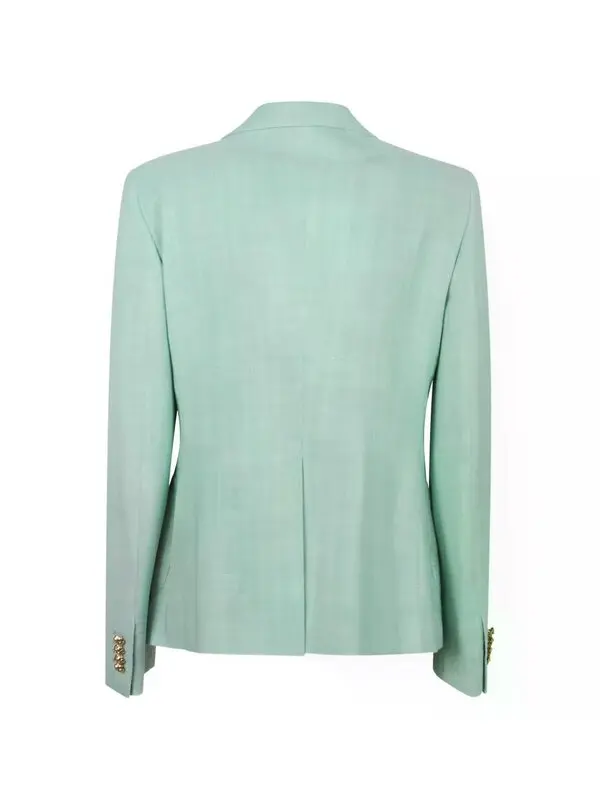 Tagliatore Double-breasted Slub-texture Blazer - Green