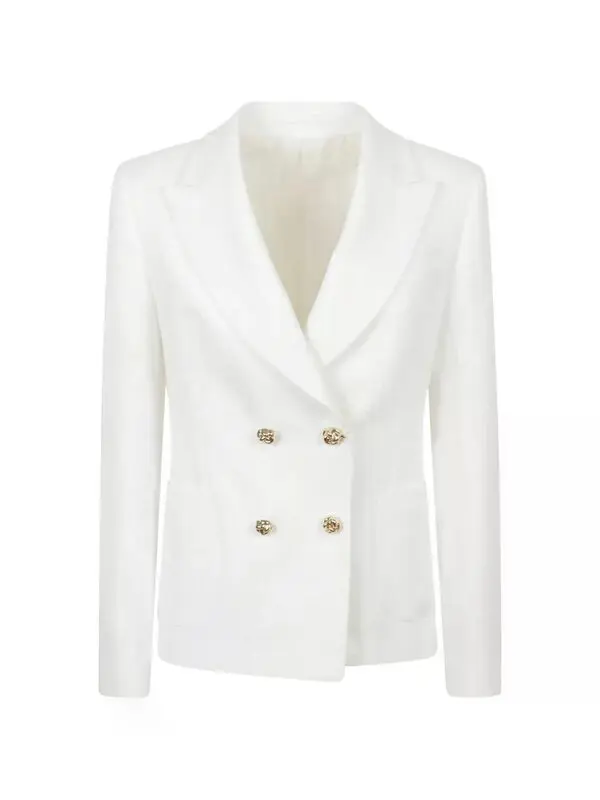 Tagliatore Textured Double-breasted Blazer - White