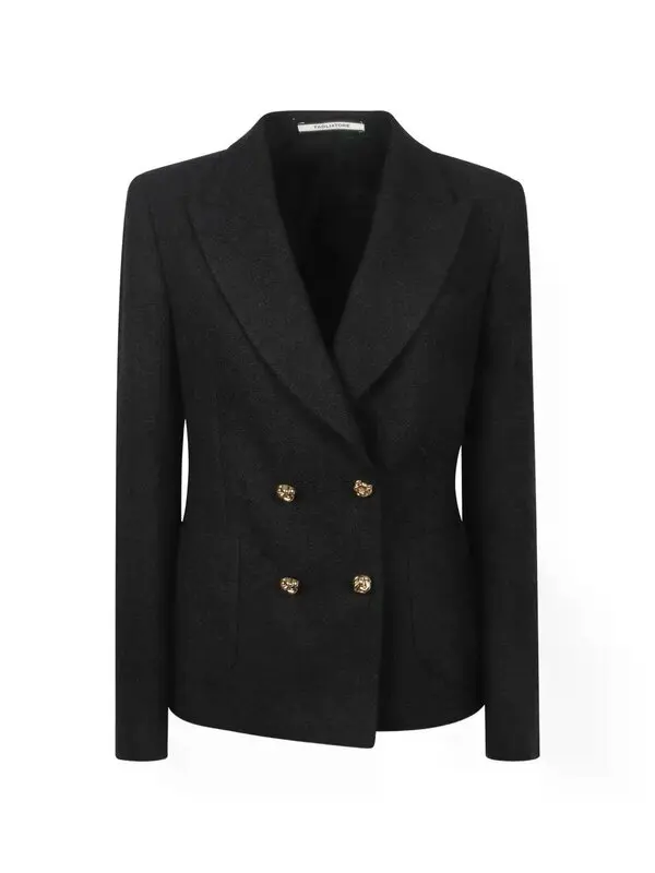 Tagliatore Double-breasted Textured Blazer - Black