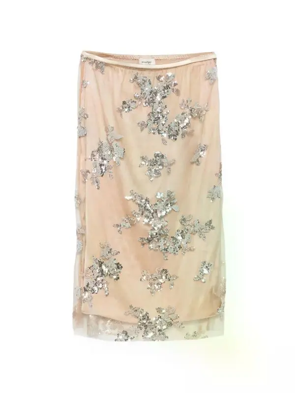 OTTOD'AME Sequin-embellished Midi Skirt - Neutrals
