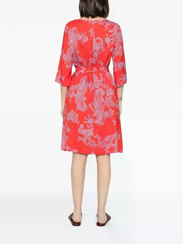 WHYCI Paisley-pattern Belted Mini Dress