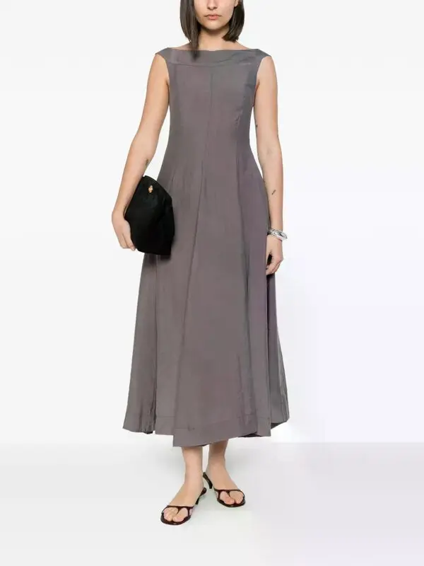 COLLECTION PRIVEE? Lizza Boat-neck Flared Midi Dress
