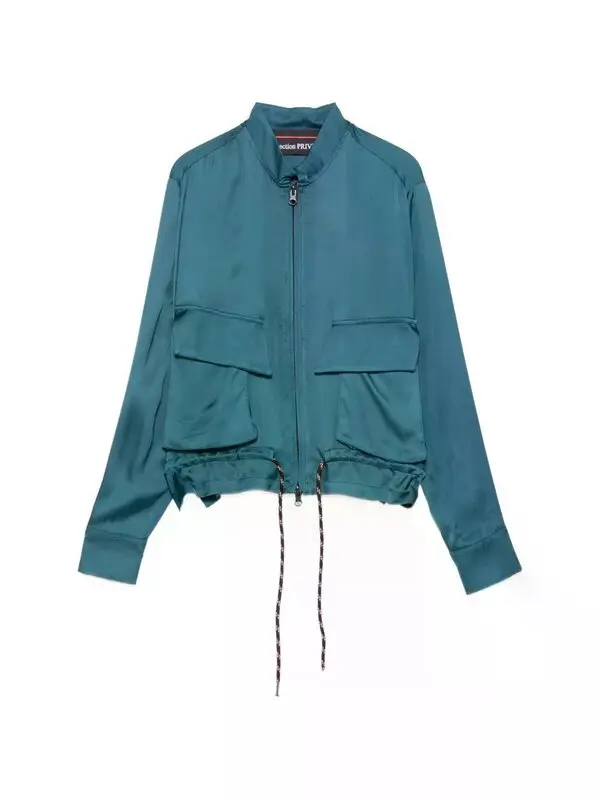 COLLECTION PRIVEE? Satik Drawstring Satin Jacket