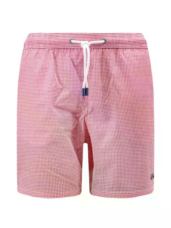 MC2 SAINT BARTH Gingham Check Swim Shorts - Red