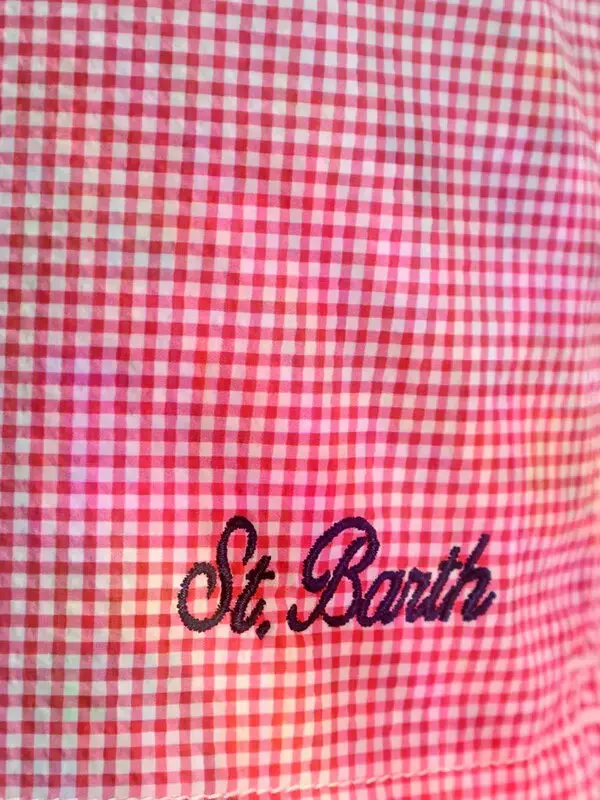 MC2 SAINT BARTH Gingham Check Swim Shorts - Red