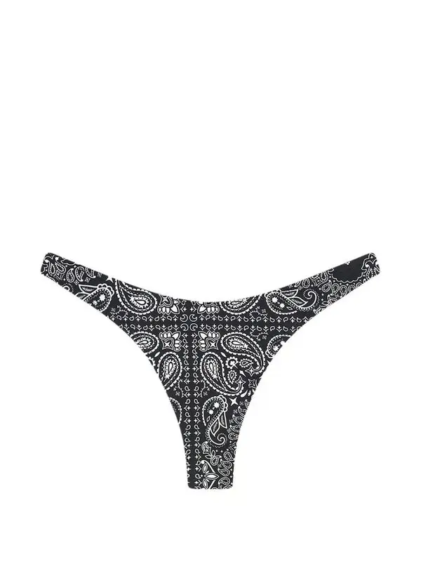 MC2 SAINT BARTH Paisley-print Bikini Bottom - Black