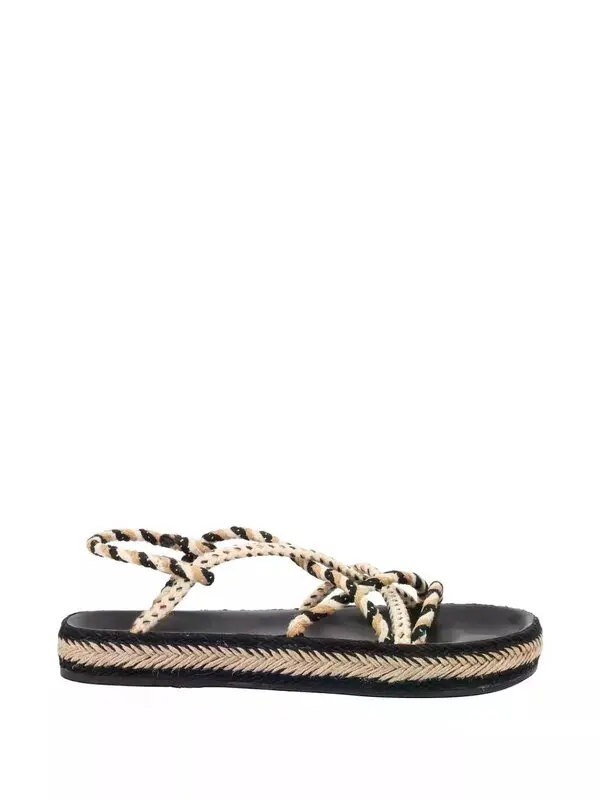 Isabel Marant Étoile Braided Rope Flat Sandals - Black