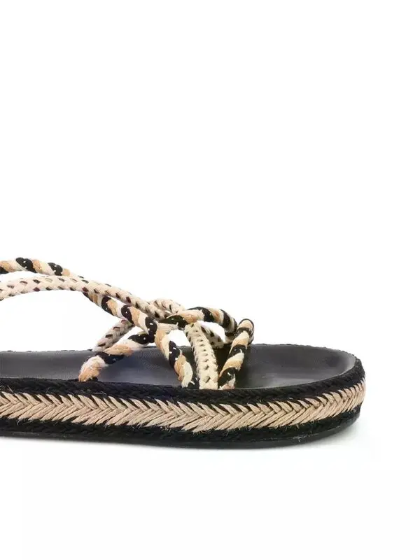 Isabel Marant Étoile Braided Rope Flat Sandals - Black