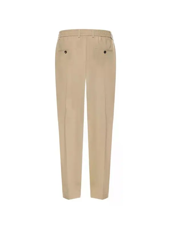 BE ABLE Pleated Trousers With Elasticated Waistband - Neutrals