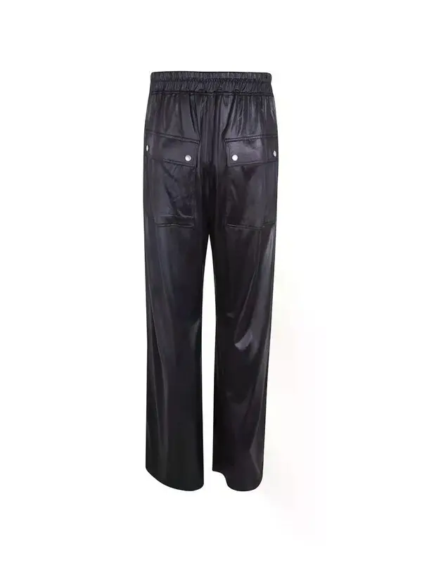 Rick Owens Coated Drawstring Wide-leg Trousers - Black
