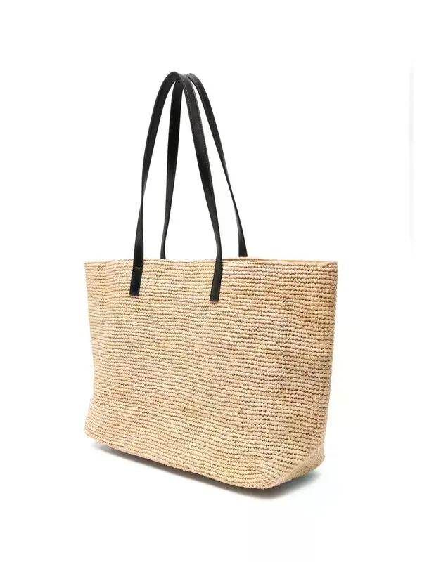 MC2 SAINT BARTH Logo-embroidered Raffia Tote Bag - Neutrals