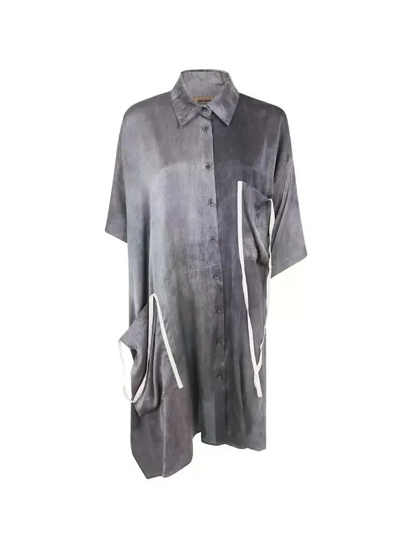 UMA WANG Asymmetric Tape-detail Shirt - Grey