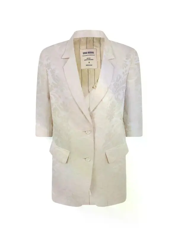 UMA WANG Damask-pattern Linen Jacket - Neutrals
