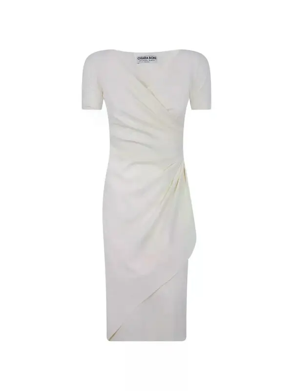 Chiara Boni La Petite Robe Ruched Wrap-design Midi Dress - Neutrals