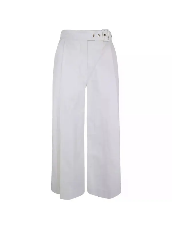 TWINSET Belted Wide-leg Trousers - White